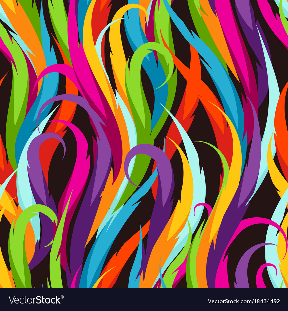 Abstract colorful seamless pattern feather or Vector Image