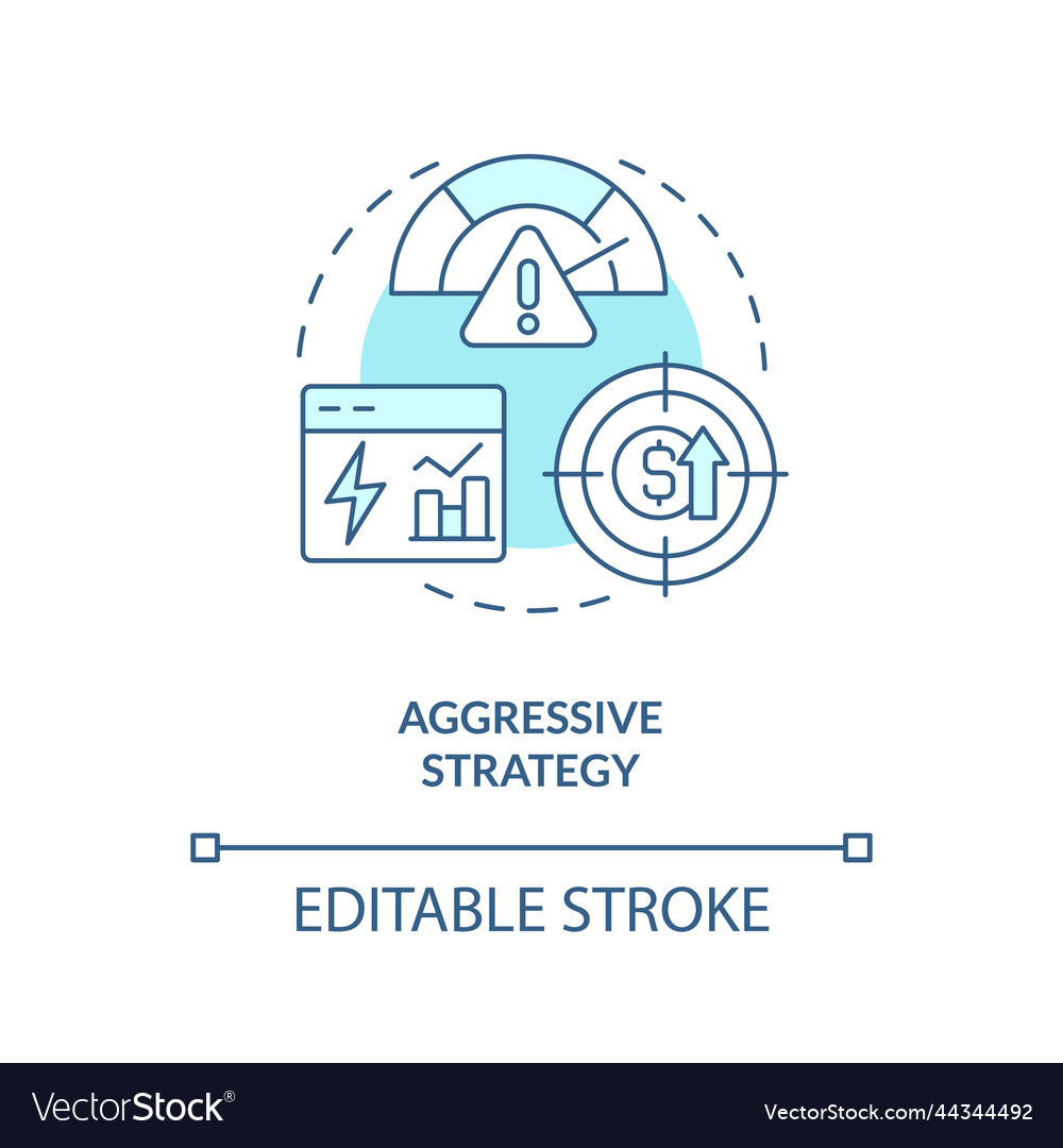 Aggressive strategy turquoise concept icon Vector Image