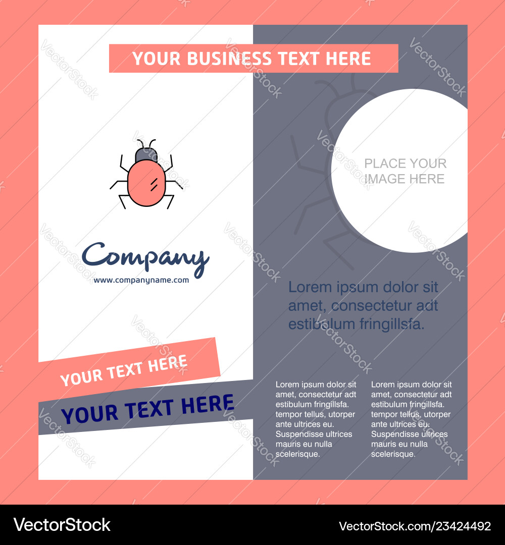 Bug company brochure template business Royalty Free Vector