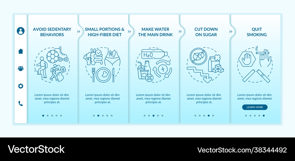 Diabetes treatment tips onboarding template Vector Image