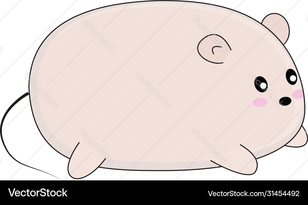 Fat little mouse on white background Royalty Free Vector