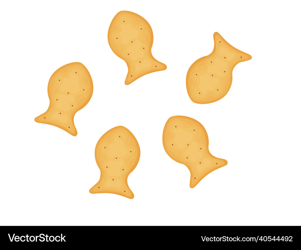 Fish-shaped crackers five crackers Royalty Free Vector Image