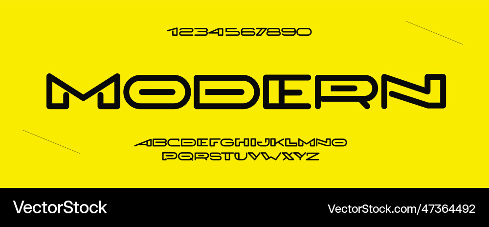 Font modern line style trendy typography Vector Image