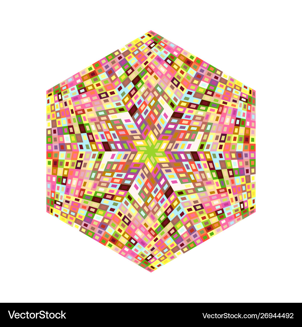 Isolated mosaic polygon symbol - colorful Vector Image