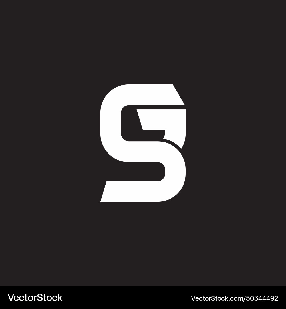 Letter sg simple curves geometric logo Royalty Free Vector