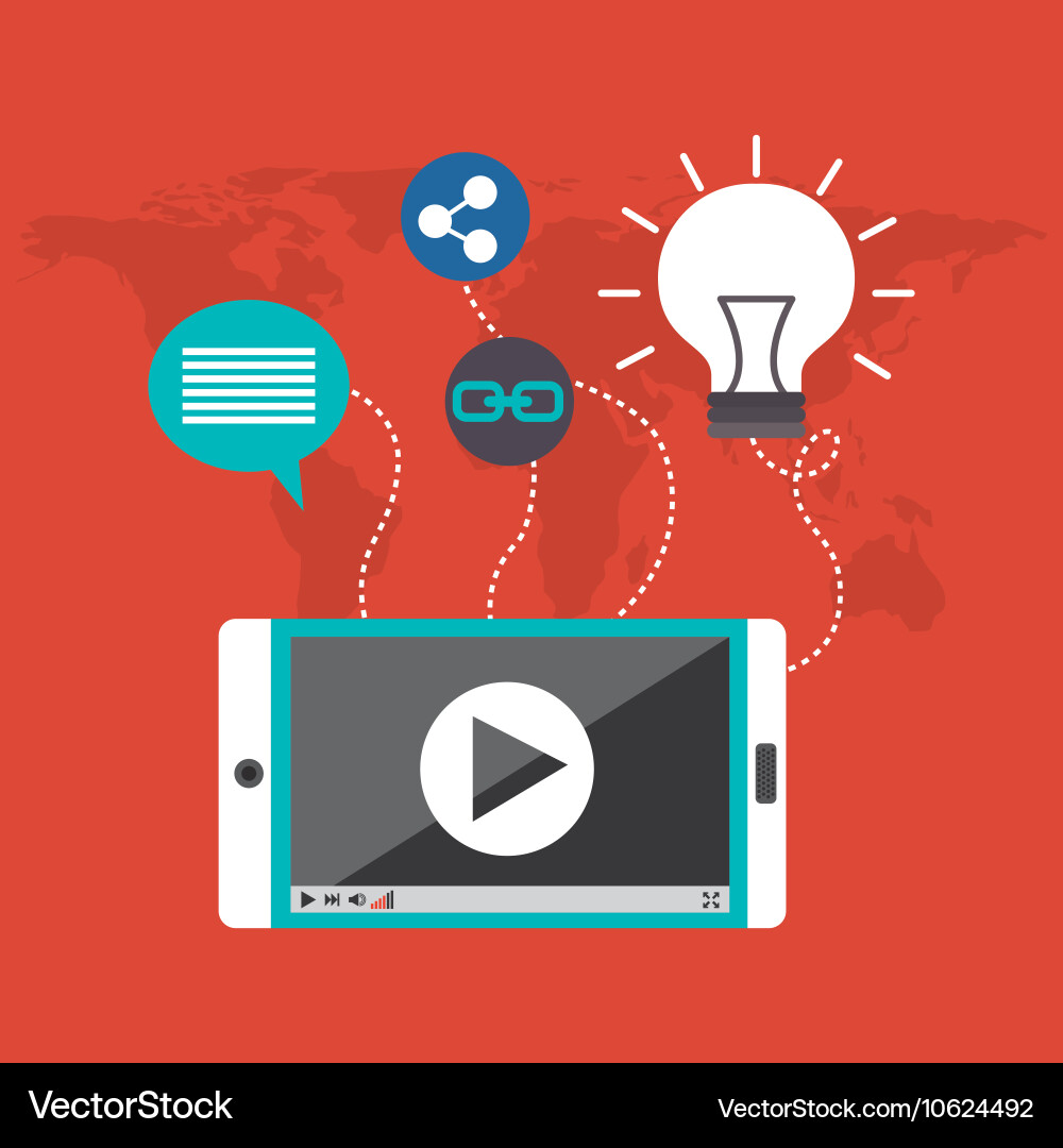 Mobile social media flat icons Royalty Free Vector Image