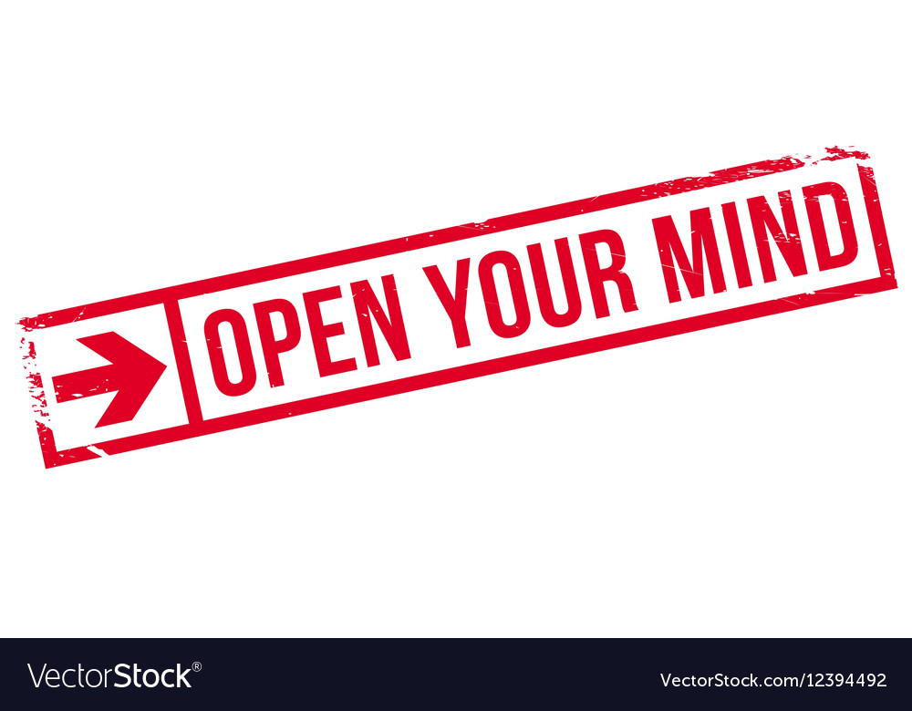 Open your mind stamp Royalty Free Vector Image