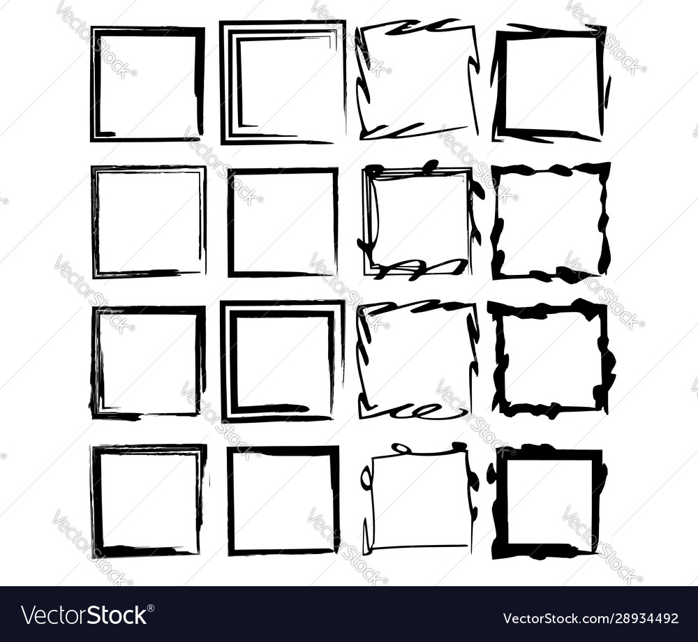 Set black frames empty borders signs Royalty Free Vector
