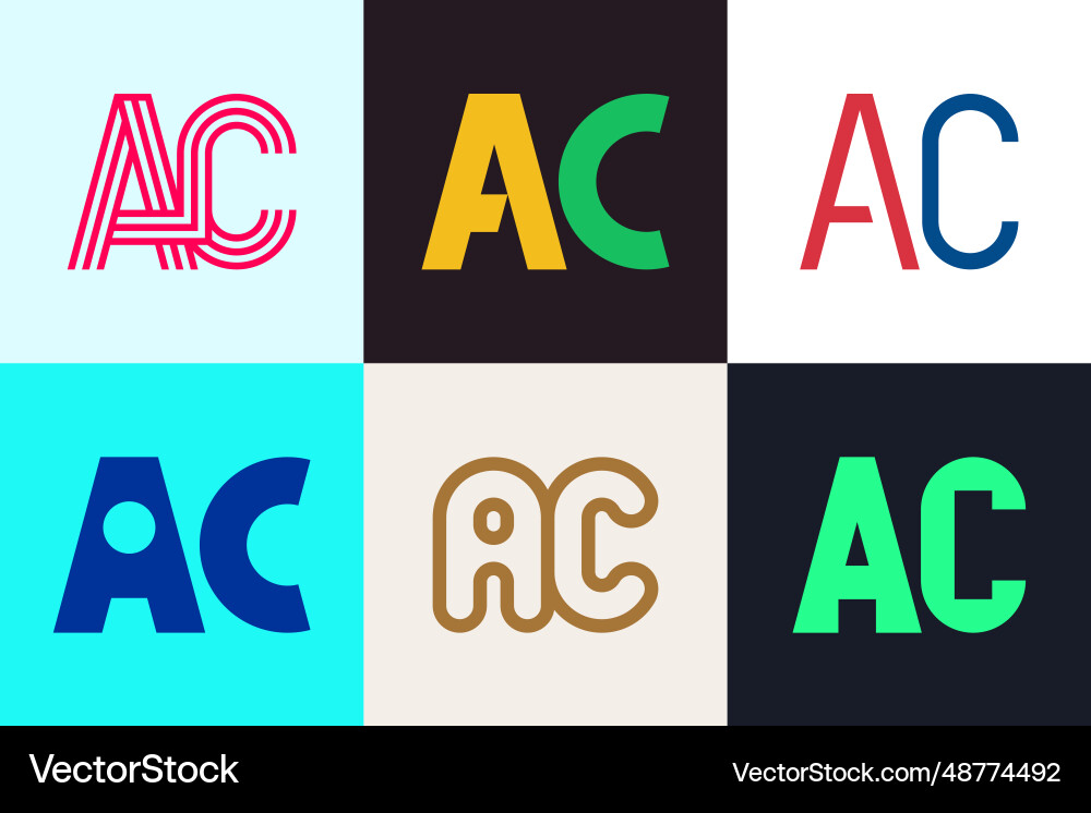 Set of letter ac logos Royalty Free Vector Image
