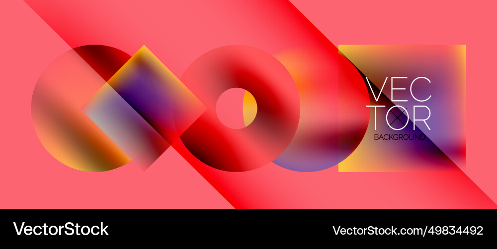 Squares and circles design fluid color gradients Vector Image