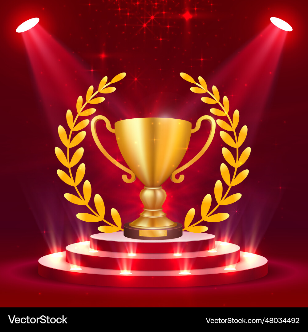 Stage podium scene with for award ceremony Vector Image