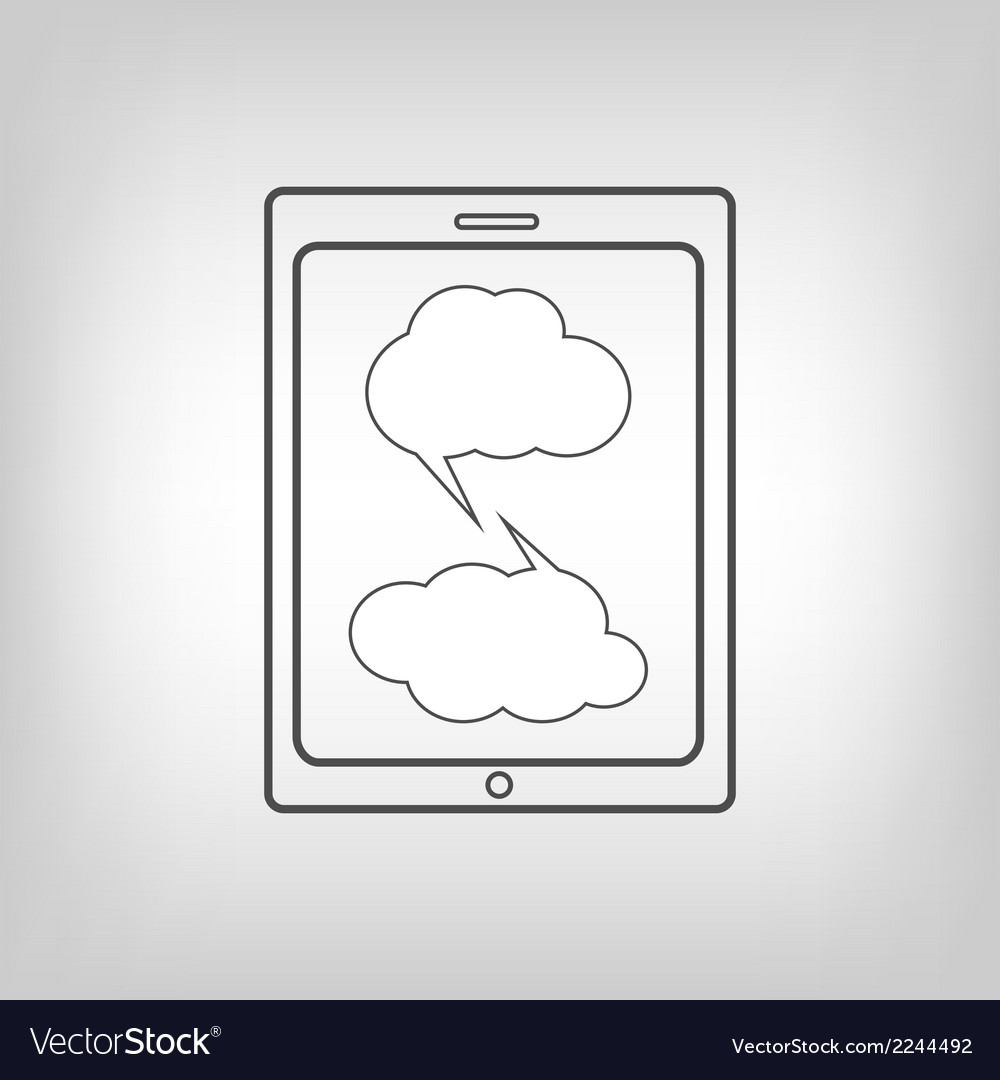Tablet pc with chat bubbles Royalty Free Vector Image