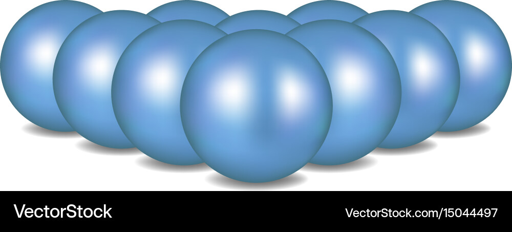 Balls in blue design standing in formation Vector Image