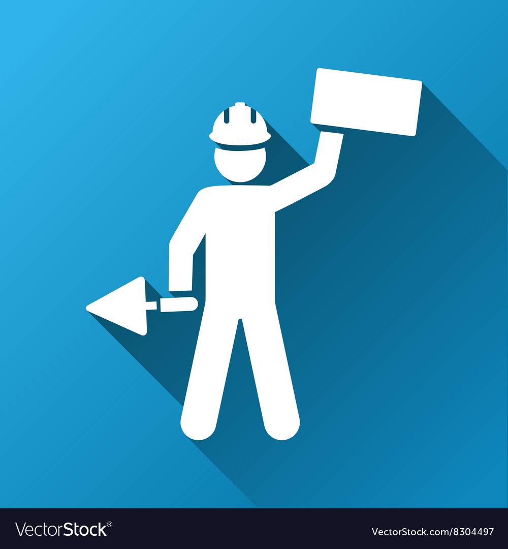Builder gradient square icon Royalty Free Vector Image