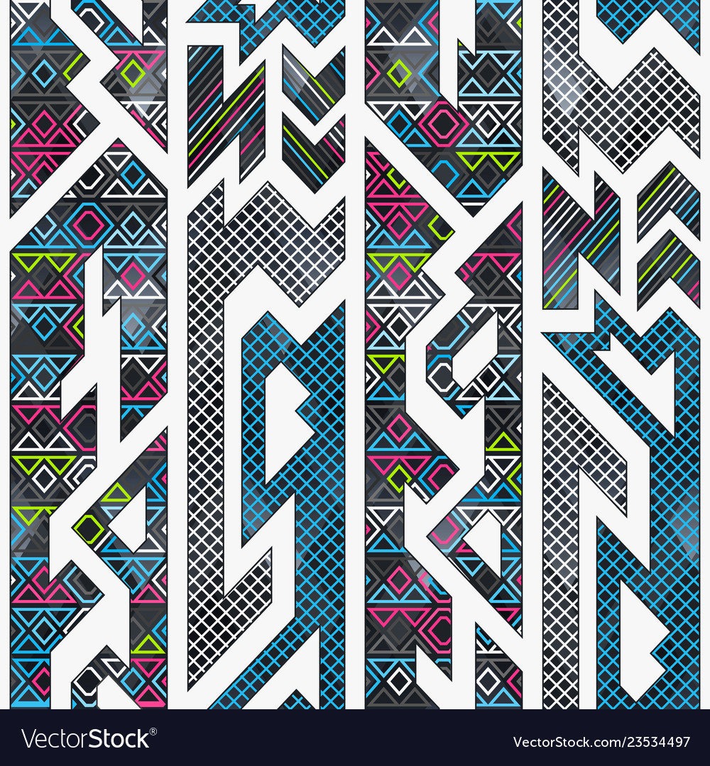 Colored geometric seamless pattern Royalty Free Vector Image
