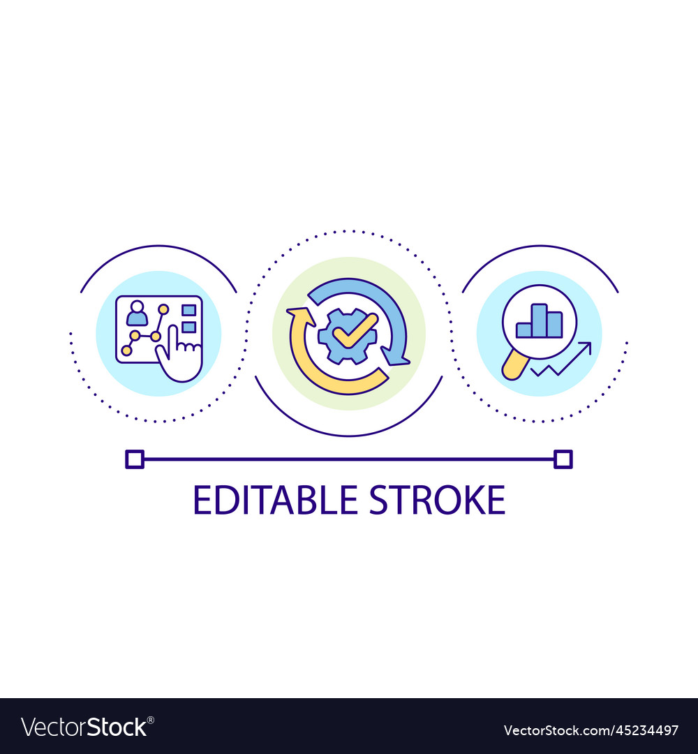 Data analytics loop concept icon Royalty Free Vector Image