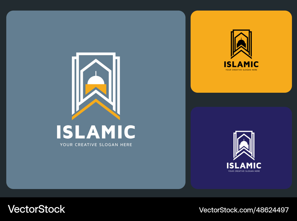 Islamic logo design template Royalty Free Vector Image