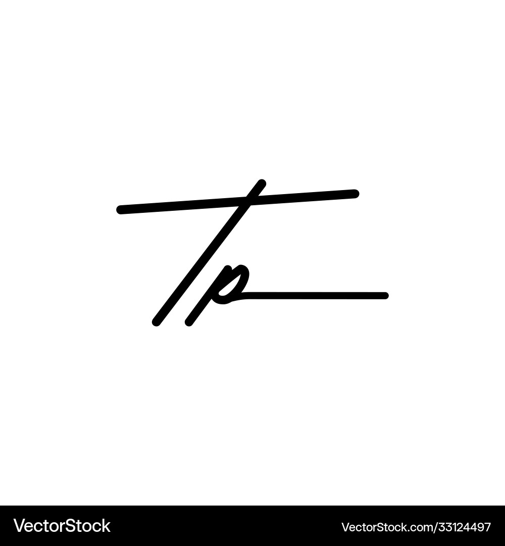 Letter tp signature logo template Royalty Free Vector Image