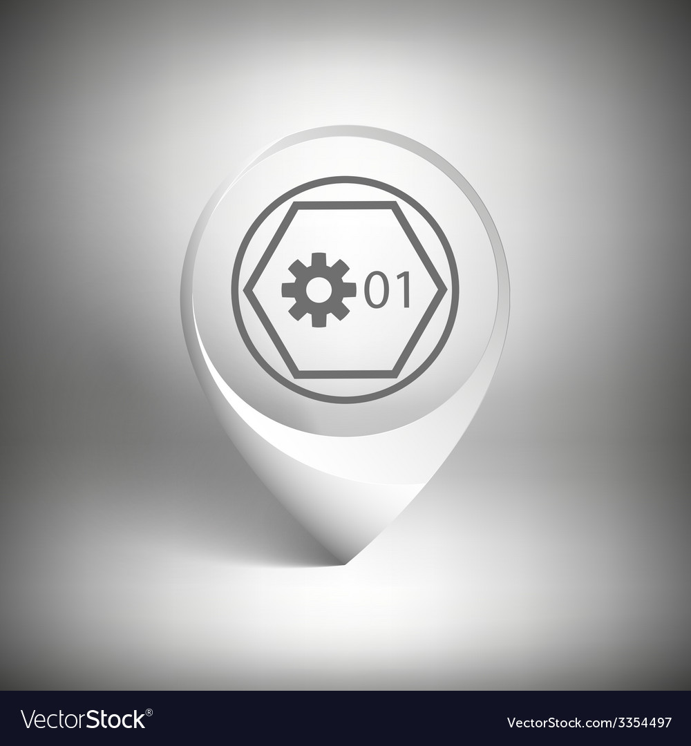 Map pointer white icon template Royalty Free Vector Image