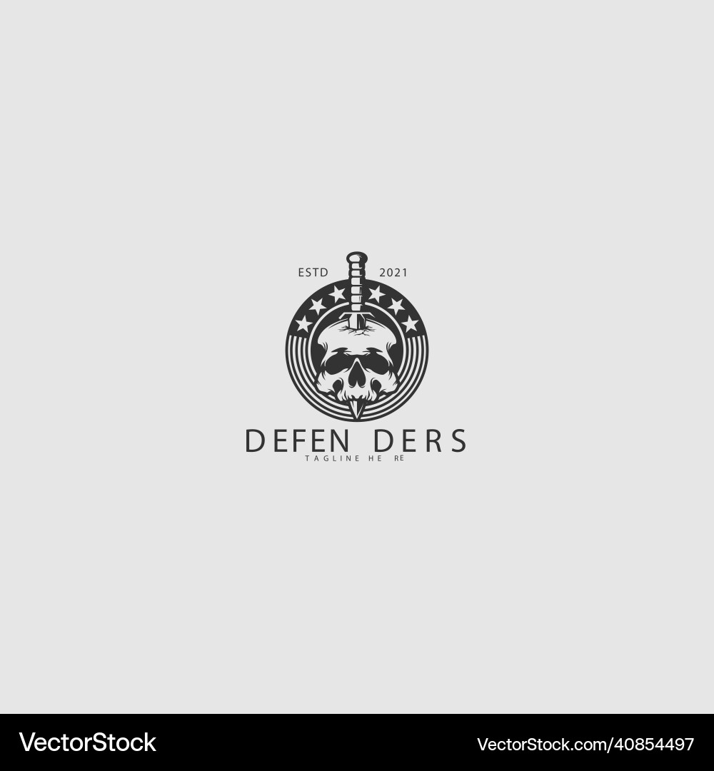 Modern design silhouette defenders logo Royalty Free Vector