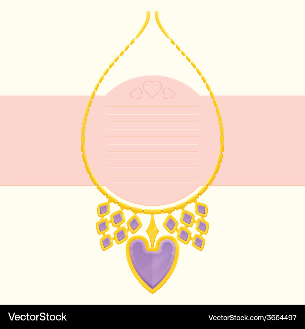Necklace with heart Royalty Free Vector Image - VectorStock