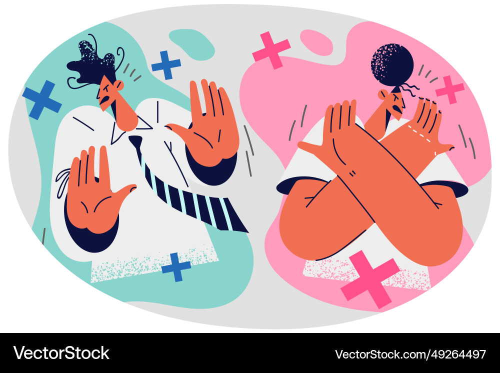 People show no gesture sign Royalty Free Vector Image