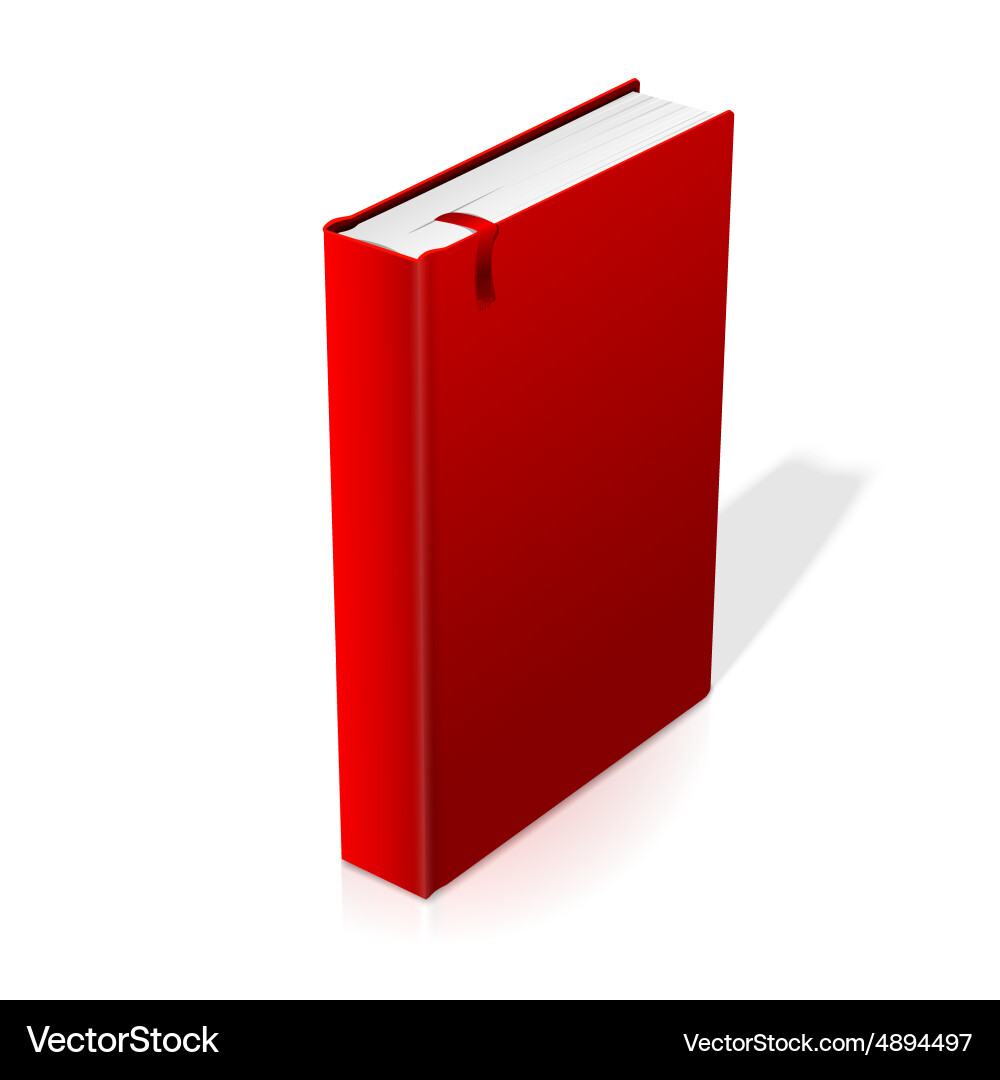 Realistic standing red blank hardcover book with Vector Image