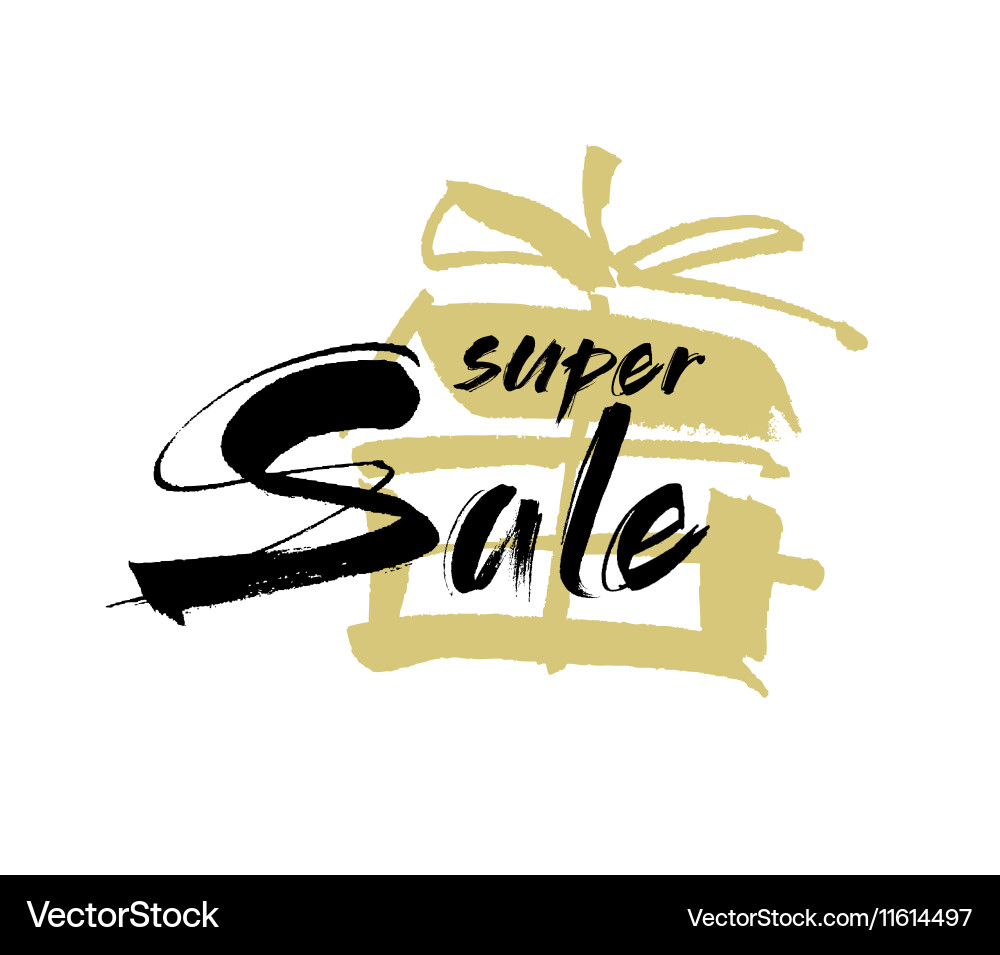 Sale drawn lettering typography Royalty Free Vector Image