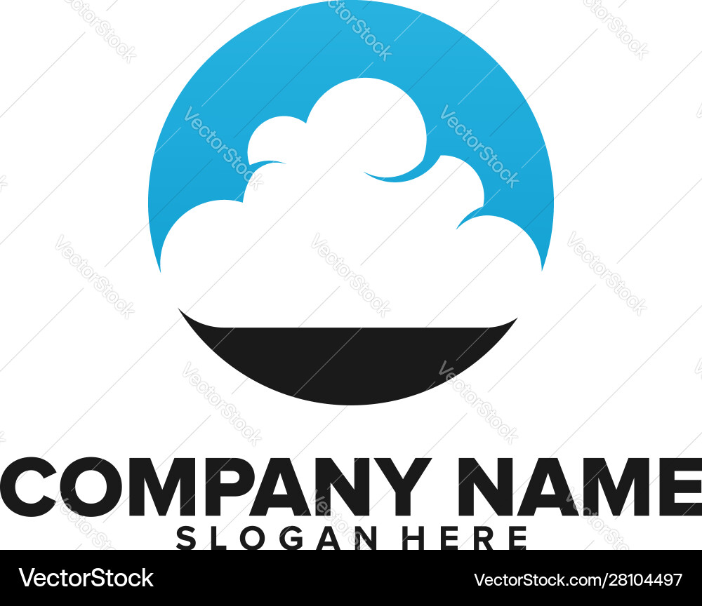 Simple cloud in circle logo Royalty Free Vector Image