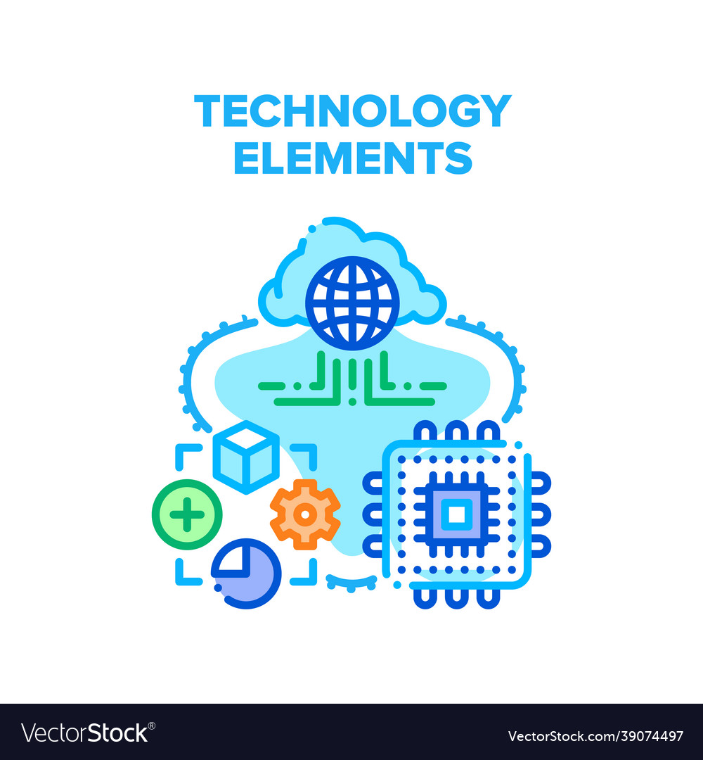 Technology elements concept color Royalty Free Vector Image
