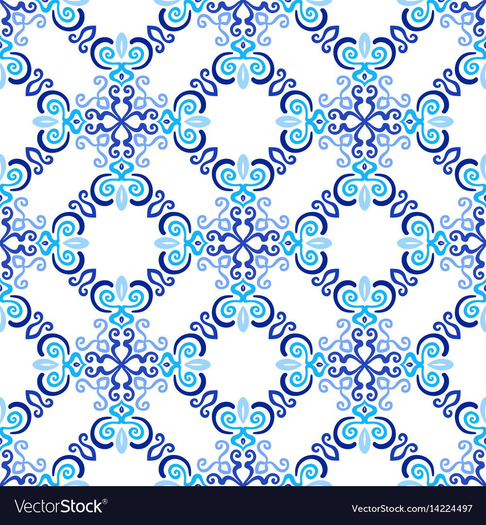 White blue background flourish pattern Royalty Free Vector
