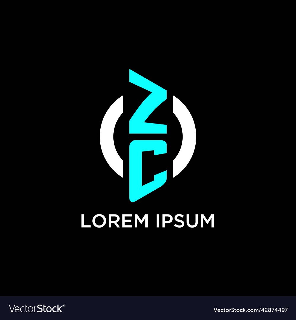 Zc circle monogram logo Royalty Free Vector Image