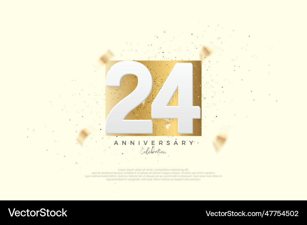 24th anniversary celebration with numbers Vector Image