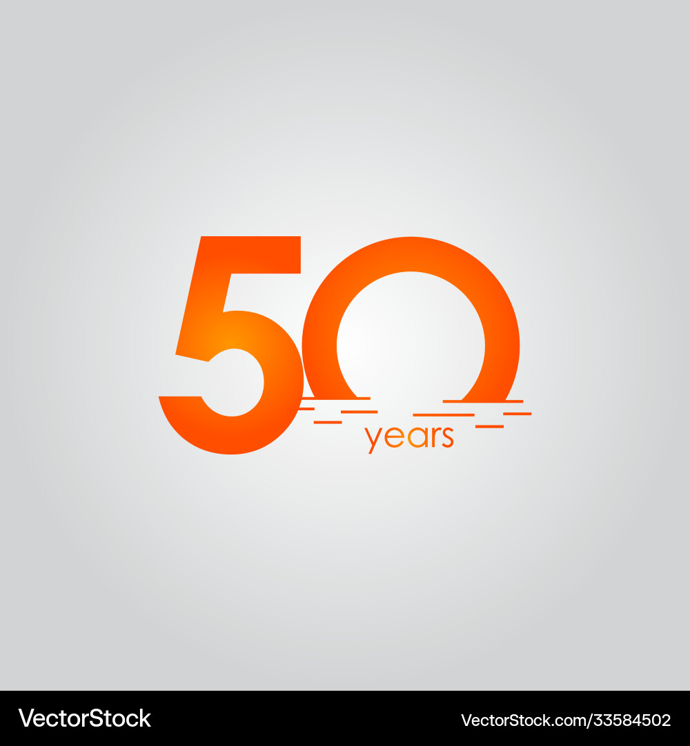 50 years anniversary celebration sunset orange Vector Image