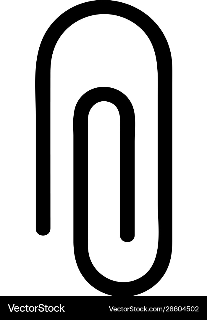 A large paperclip icon isolated contour Royalty Free Vector