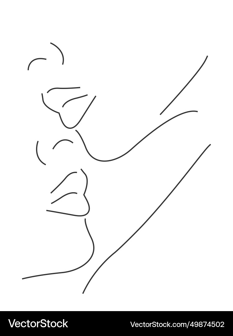 Abstract female faces outline portrait Royalty Free Vector