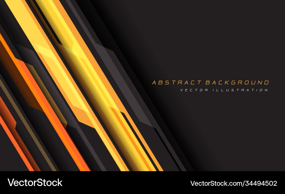 Abstract yellow orange grey cyber geometric line Vector Image