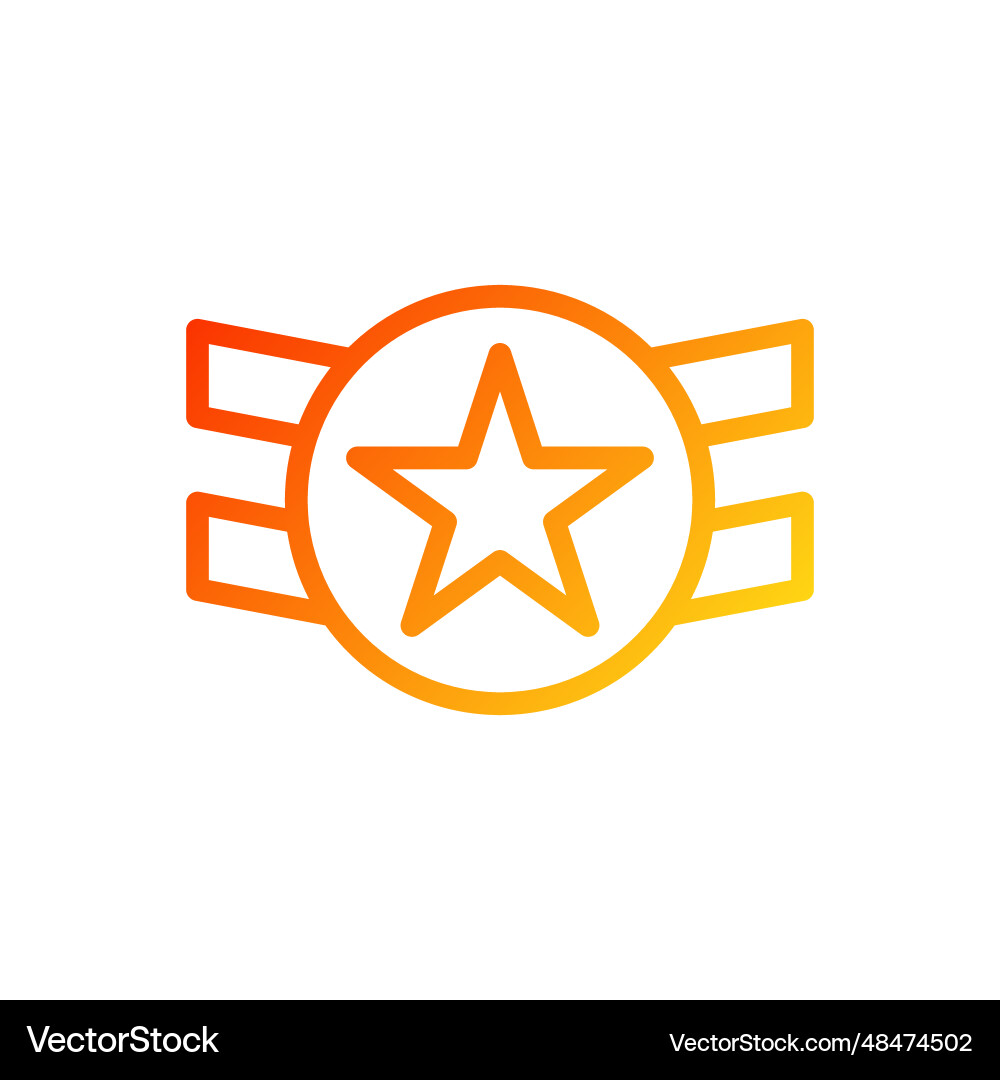Badge icon gradient red yellow colour military Vector Image
