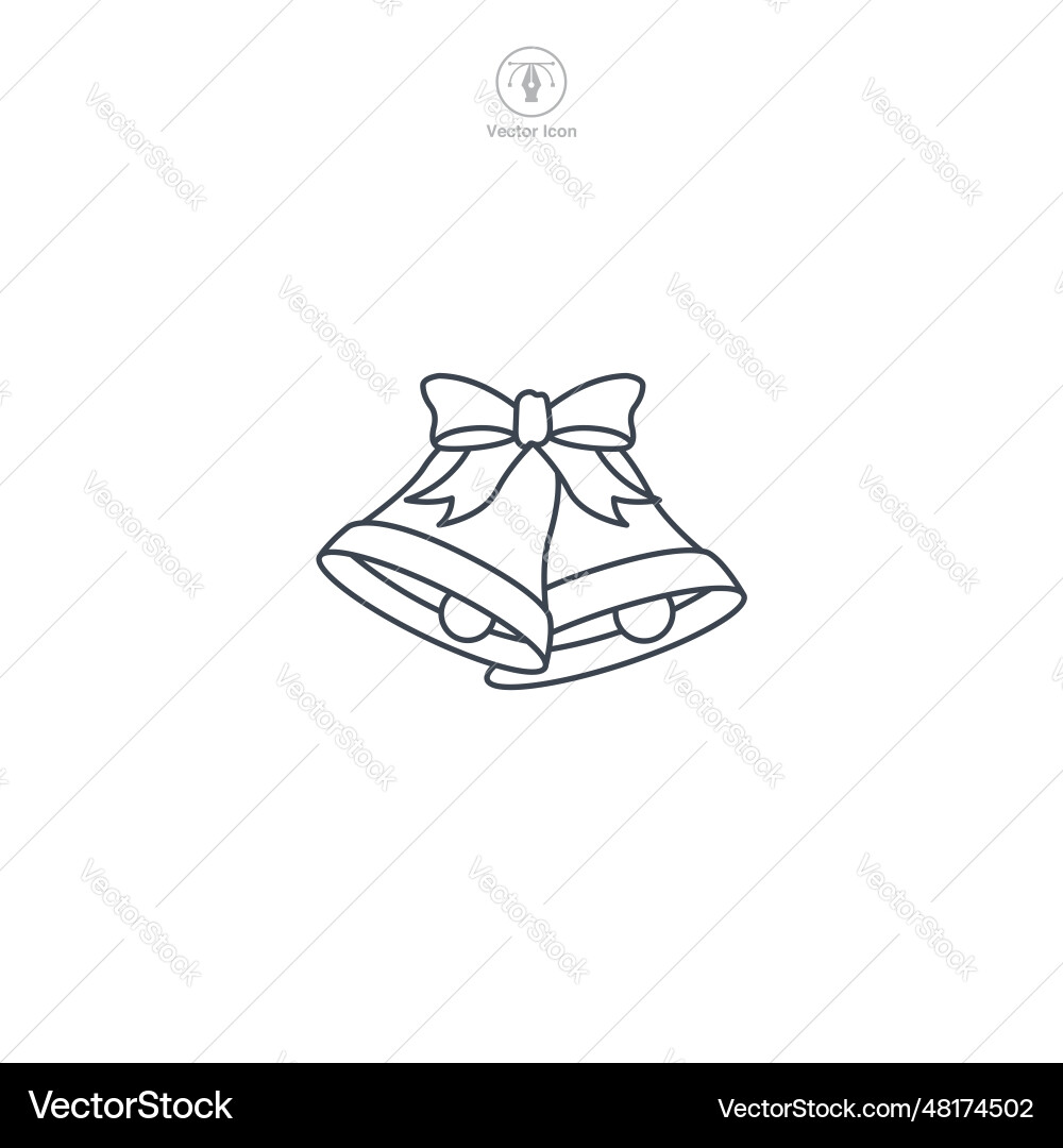 Christmas bell icon symbol isolated on white Vector Image