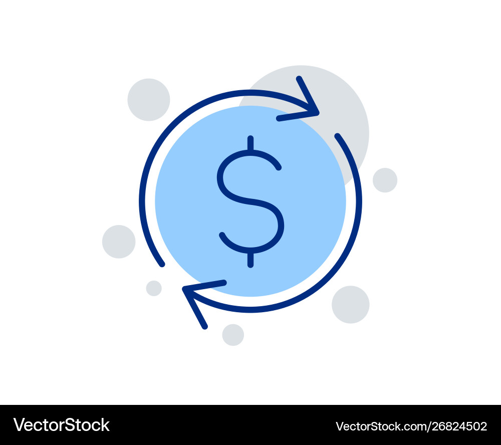 Currency exchange line icon money transfer Vector Image