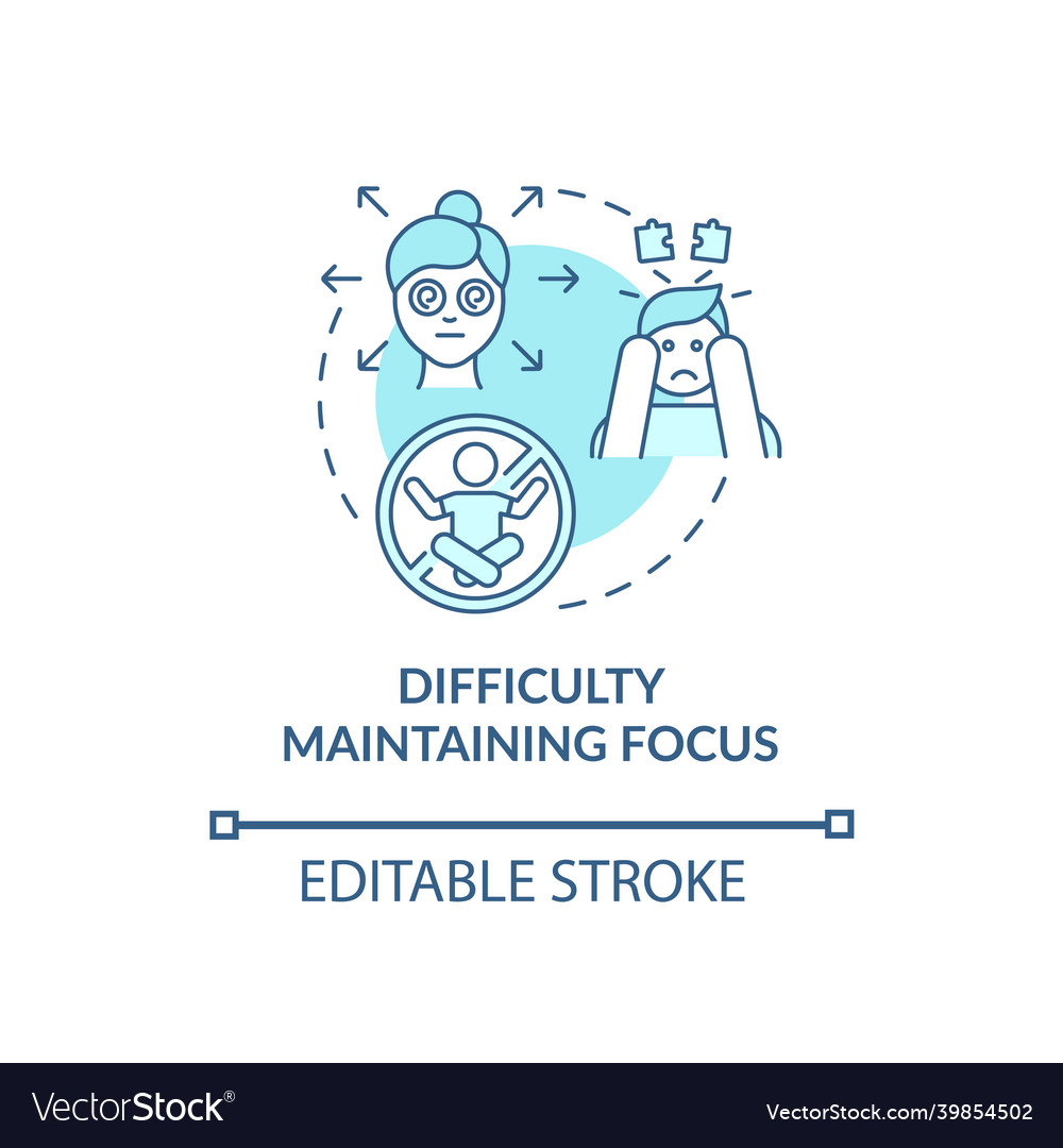 Difficulty maintaining focus concept icon Vector Image