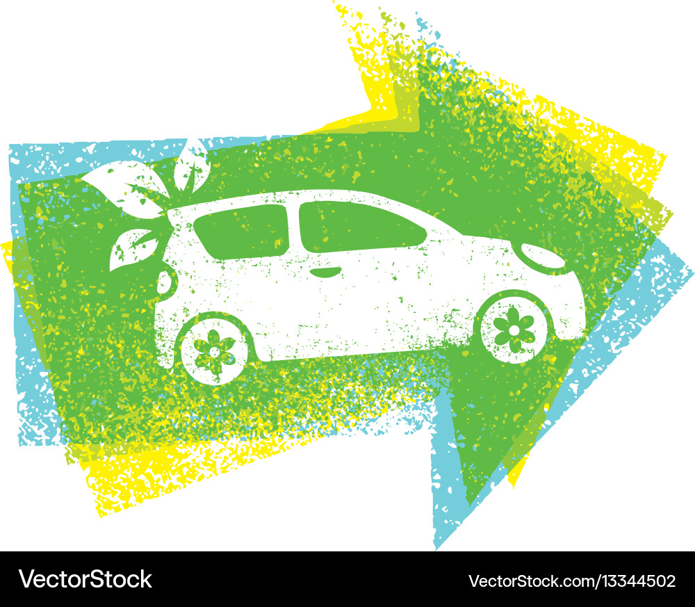 Eco car drive green natural friendly Royalty Free Vector
