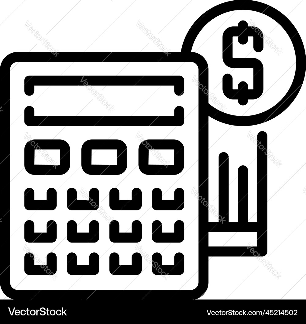 Finance calculator icon outline money Royalty Free Vector