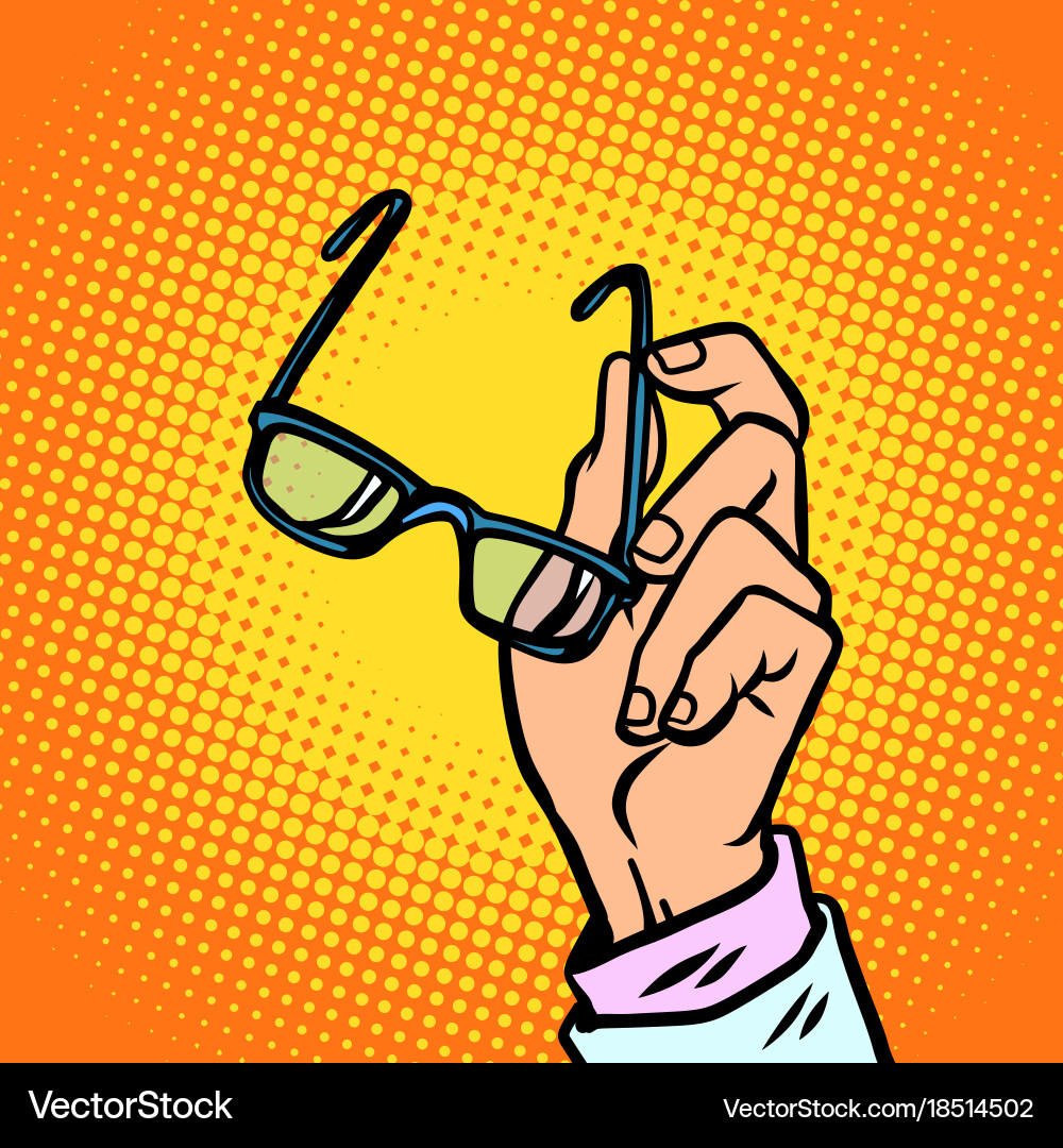 Glasses in hand vision and people Royalty Free Vector Image