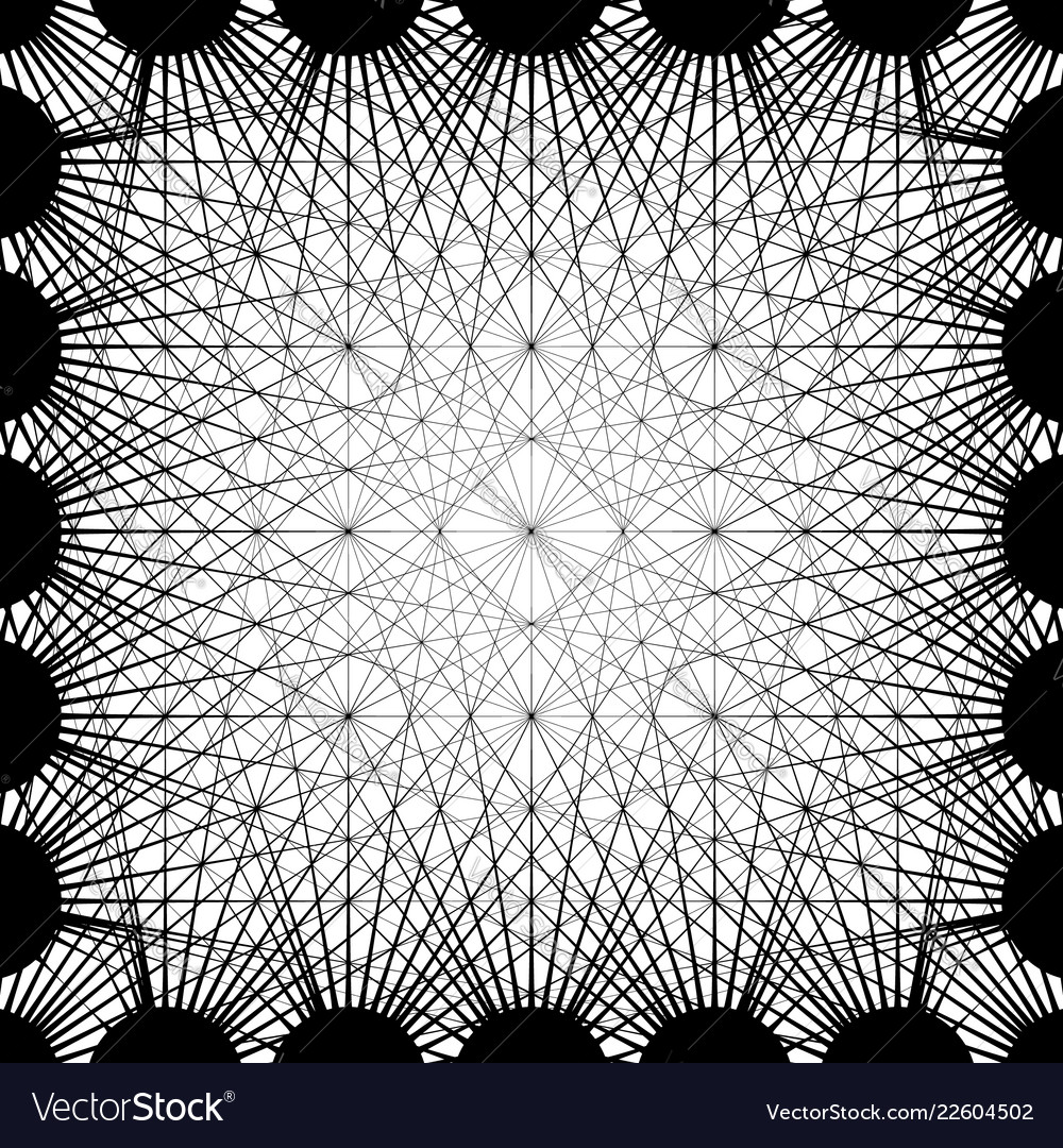 Grid Mesh With Connected Objects Abstract Vector Image