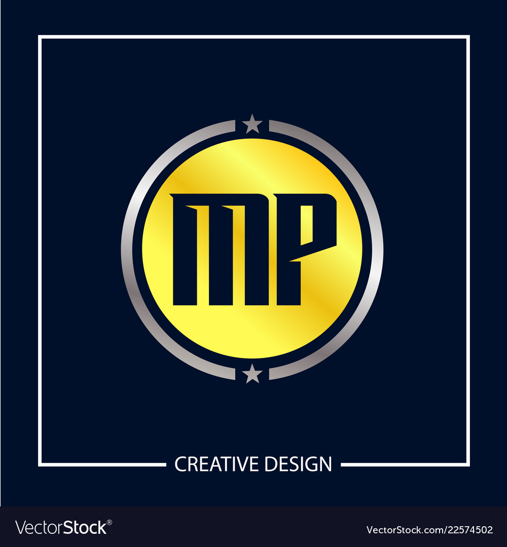 Initial mp letter logo template design Royalty Free Vector