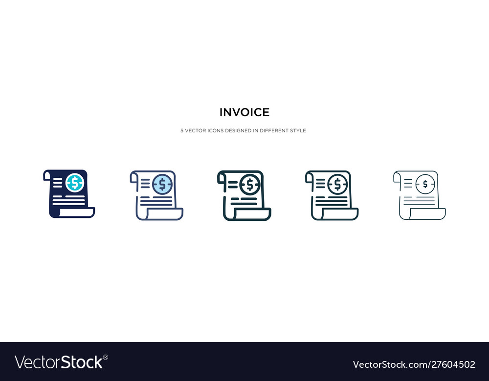 Invoice icon in different style two colored Vector Image
