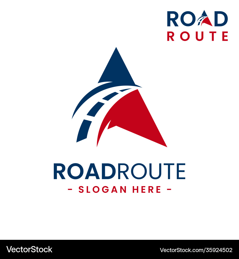 Letter a for road route logo design template Vector Image