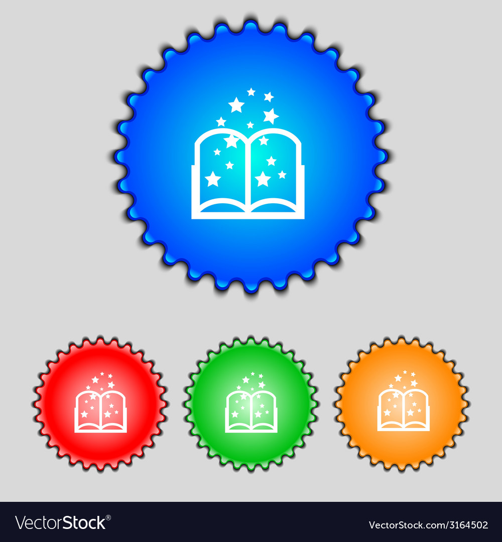 Magic book sign icon open symbol set Royalty Free Vector