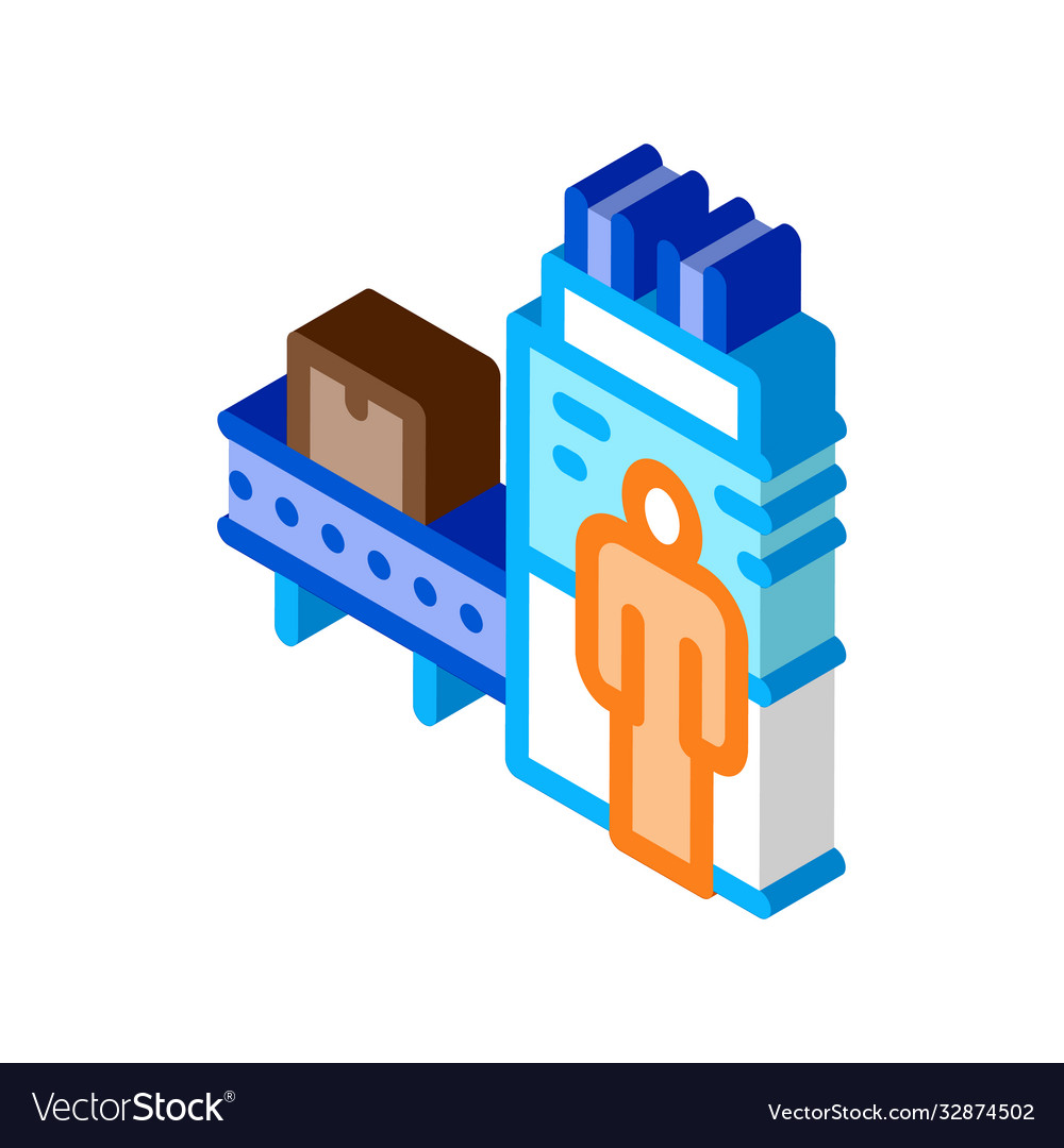 Manufacturing Machine Operator Isometric Icon Vector Image